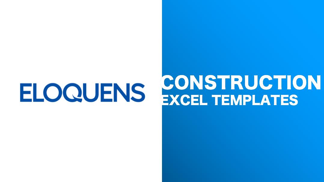 Construction Excel Templates Instant Downloads Eloquens